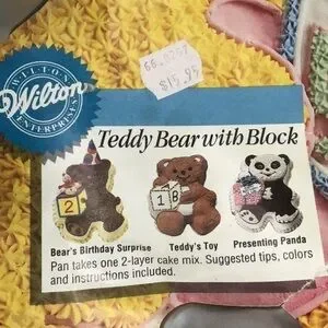Wilton | Kitchen | Vintage Wilton Teddy Bear With Block Cake Pan Panda ...
